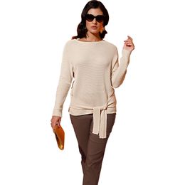 CR&Eacute;ATION L Damen Langarm-Pullover im Baumwoll-Modal-Mix elfenbein Gr&ouml;&szlig;e 38