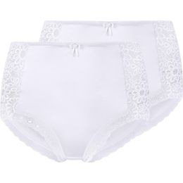 w&auml;schepur Damen Taillenslip mit Spitzen-Details wei&szlig;, Gr&ouml;&szlig;e 36/38