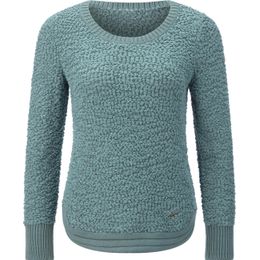 Damen Langarm-Pullover aus Flausch-Effektgarn jade, Gr&ouml;&szlig;e 36
