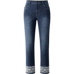 CR&Eacute;ATION L Damen 7/8-Jeans mit Stickerei am Beinabschluss blue-stone-washed Gr&ouml;&szlig;e 36