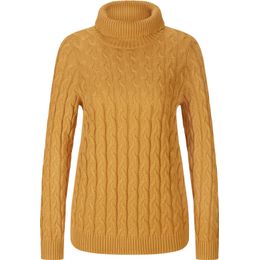 Heine Damen Feinstrickpullover mit Zopfmuster ocker, Gr&ouml;&szlig;e 48