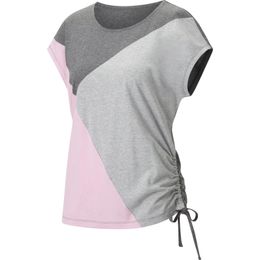 CR&Eacute;ATION L Damen Rundhalsshirt mit Colour-Blocking anthrazit-ros&eacute; Gr&ouml;&szlig;e 38