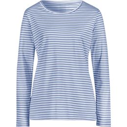 CR&Eacute;ATION L Damen Streifenshirt aus Single-Jersey bleu-ecru-geringelt Gr&ouml;&szlig;e 36