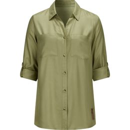 CR&Eacute;ATION L Damen Longbluse aus reiner Viskose schilf Gr&ouml;&szlig;e 38