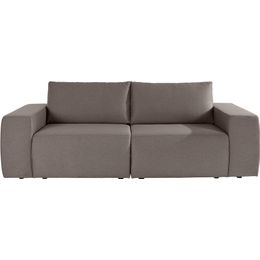 Big-Sofa "LooksII Breite 242cm, komfortabel und bequem, viel Platz", braun (schlamm), B:242cm H:87cm T:89cm, LOOKS by Wolfgang Joop, Sofas, Big-Sofa, geradlinig und komfortabel
