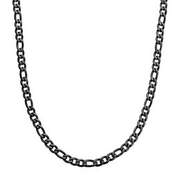 Kette mit Anh&auml;nger True Rebels "TR304" Gr. 50, schwarz, Halsketten, Herren, 50cm, Edelstahl