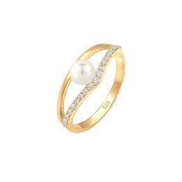 Elli Ring Damen Gr&ouml;&szlig;e 58 gold / perlwei&szlig;