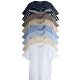 The Set T-Shirt Herren Gr&ouml;&szlig;e XL beige / marine / dunkelbraun / wei&szlig;