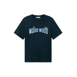 Wood Wood T-Shirt 'WWBobby' Herren Gr&ouml;&szlig;e L nachtblau / hellblau / gelb / rosa / schwarz