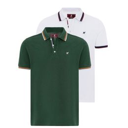 Williot Poloshirt Herren Gr&ouml;&szlig;e L dunkelgr&uuml;n / wei&szlig;