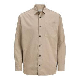 Jj Rebel Button Up Shirt male Beige size XXL