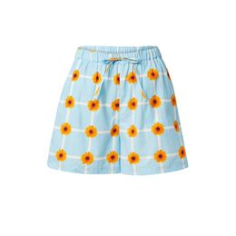 N&uuml;mph N&Uuml;MPH Shorts 'NUWIGA' Damen Gr&ouml;&szlig;e 34 hellblau / braun / senf / wei&szlig;
