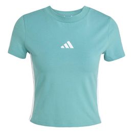adidas Sportswear Shirt 'Essentials' Damen Gr&ouml;&szlig;e 5XL/6XL aqua / wei&szlig;