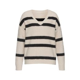 Lascana Pullover Damen Gr&ouml;&szlig;e M hellbeige / schwarz