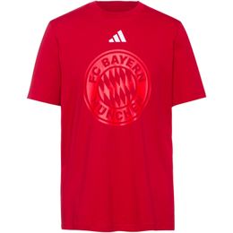 Adidas Fc Bayern M&uuml;nchen T-Shirt Herren - rot - Gr. L - Baumwolle