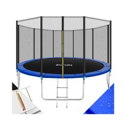 TecTake&reg; Trampolin, &Oslash; 427 cm, GS zertifiziert, Randabdeckung, inklusive Einstiegsleiter