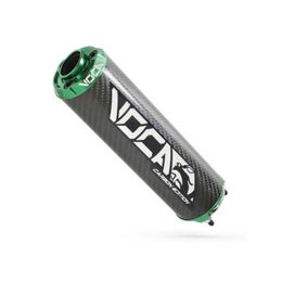 Endschalld&auml;mpfer VOCA Carbon - CNC Endkappe gr&uuml;n