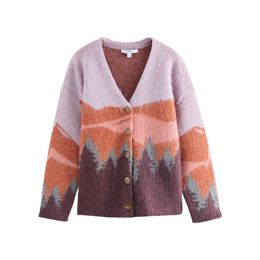 next Strickjacke Damen Gr&ouml;&szlig;e XL grau / lila / mauve / pink / orangerot
