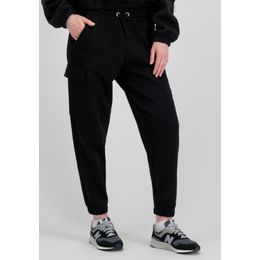 Jogginghose Alpha Industries "EMB Jogger Women", Damen, Gr. S, Normalgr&ouml;&szlig;en, schwarz, Obermaterial: 80% Baumwolle, 20% Polyester, Hosen Jogginghose