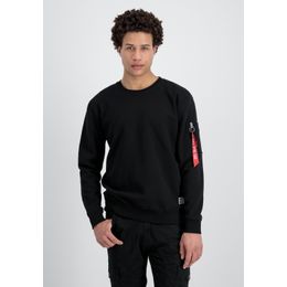 Sweater Alpha Industries "Dragon EMB Sweatshirt", Herren, Gr. S, schwarz, Obermaterial: 80% Baumwolle, 20% Polyester, regular fit, Sweatshirts Sweater