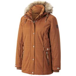 CR&Eacute;ATION L Damen Steppjacke mit Pelz-Imitat, abkn&ouml;pfbar cognac Gr&ouml;&szlig;e 40