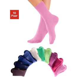 H.I.S. H.I.S Damen Freizeitsocken, 1x rosa, 1x pink, 1x altrosa, 3x blau, 1x braun, 2x gr&uuml;n, 1x ecru, Gr&ouml;&szlig;e 43/44