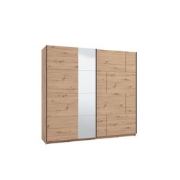 Schwebet&uuml;renschrank Home Affaire "Aleria Schiebet&uuml;renschrank, Kleiderschrank, W&auml;scheschrank, Garderobe", artisan eiche, B:220cm H:205cm T:62cm, Spanplatte, Schr&auml;nke, Schwebet&uuml;renschrank, mit Spiegel, 2 Metallkleiderstangen, in 2 Farben, Breite 220