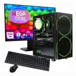 GAMEMAX Gaming-PC-Komplettsystem "MegaDeal Black Hole 2712 Intel i5 14400F 16GB 1TB SSD RTX 5060Ti", Energieeffizienz: E (A-G), schwarz, Microsoft Windows 11 Home (64 Bit), 16 GB RAM 1.000 GB SSD, Computer_Komplettsysteme, Windows 11 + MSI PRO MP273A Monitor, 69cm (27")