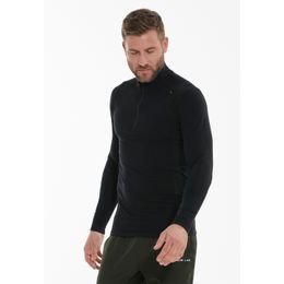 Strickpullover ELITE LAB "WOOL X1 Elite", Herren, Gr. XXL, schwarz (schwarz, schwarz), 67% Viskose, 28% Wolle, 5% Elasthan, unifarben, normal, hoch geschlossener Ausschnitt, Pullover Strickpullover, aus einem Merino-Mix