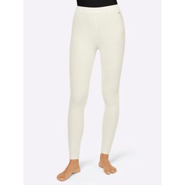Leggings feel good, Damen, Gr. 36/38, Normalgr&ouml;&szlig;en, beige (ecru), 64% Polyester, 32% Viskose, 4% Elasthan, unifarben, Hosen Leggings