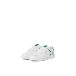 Jack & Jones Sneaker JACK & JONES "JFWEALING", Herren, Gr. 42, wei&szlig;, gr&uuml;n, Lederimitat, Schuhe Sneaker, mit dezenter Perforation