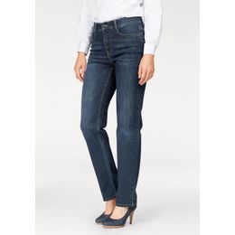 MAC Damen Bequeme Jeans "Stella", blau, Gr. 34, Abriebeffekte, Denim/Jeans, Obermaterial: 97% Baumwolle, 3% Elasthan, Jeans, Gerader Beinverlauf