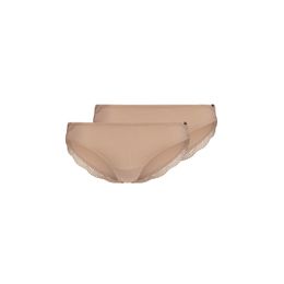 Skiny Damen Rioslip "Classicotton", Gr. 44, beige, Obermaterial: 94% Baumwolle, 6% Elasthan. Spitze: 85% Polyamid, 15% Elasthan, Unterhosen, bequem,