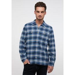 Eterna Herren Langarmhemd "MODERN FIT"blaugrau, Gr. XXL, Flanell, 70% cotton, 30% Lyocell, Hemden