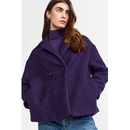 Kurzjacke RICHROYAL, Damen, Gr. 40, royal plum, Web, Obermaterial: 100% Polyester, gerade normal, Jacken Kurzjacke, mit dezenter Teddy-Oberfl&auml;che