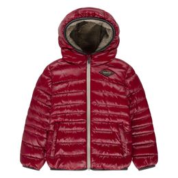 Steppjacke LEVI'S KIDS "SHERPA LINED MDWT PUFFER JACKET", Jungen, Gr. 10 (140), rot (rhythmic rot), Obermaterial: 100% Polyester, bequem h&uuml;ftbedeckend, Rundhals, B&uuml;ndchen, Jacken Steppjacke, for Boys mit Kapuze