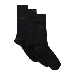 BOSS Damen Socken "3P RS Uni", Gr. 39, schwarz, Baumwollmischung, Socken