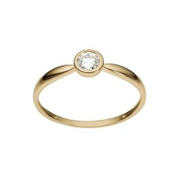 Firetti Damen Goldring "Schmuck Geschenk Gold 333 Vorsteckring, Verlobungsring", 17, Gelbgold 333, 2mm, gold, Gelbgold 333, Fingerringe, mit Zirkonia