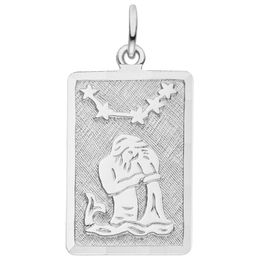 Sternzeichenanh&auml;nger Jobo "Sternzeichen eckig mit Sternbild 20 mm", silber 925, Schmuckanh&auml;nger, Damen, Wassermann, Silber 925 (Sterlingsilber), 925 Silber rhodiniert