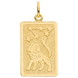 Sternzeichenanh&auml;nger Jobo "Sternzeichen eckig mit Sternbild 20 mm", gelbgold 333, Schmuckanh&auml;nger, Damen, L&ouml;we, Gelbgold 333, 8 Karat 333 Gold