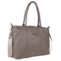 Harbour 2nd Damen Shopper "Malin", braun, Rindsleder, Taschen, Damen Umh&auml;ngetasche, Handtasche, Tragetasche mit Steckverschluss