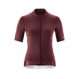 Gonso Damen Radtrikot "Road Jersey W", rot, Gr. 42, 84% Polyester, 16% Elasthan, Trikots, Damen Fahrradtrikot kurzarm, Full-Zip Trikot, R&uuml;ckentasche,
