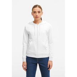 Only Play Damen Kapuzensweatshirt "ONPLOUNGE LIFE HOOD FZ LS SWT NOOS", wei&szlig;, Gr. XL, unifarben, Sweatware, Obermaterial: 80% Polyester, 15% Viskose,