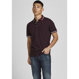 Jack & Jones JACK & JONES Herren Poloshirt "JJEPAULOS Poloshirt mit klassischem Kragen und figurbetonter Form", lila, Gr. XS, unifarben mit Farbeinsatz, Piqu&eacute;,