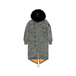 Winterjacke Alpha Industries "Long Fishtail W", Damen, Gr. S, gr&uuml;n (vintage gr&uuml;n), Obermaterial: 100% Nylon; Futter: 100% Nylon; F&uuml;llung: 100% Polyester, Jacken Winterjacke
