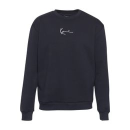 Karl Kani Herren Rundhalspullover "Karl Kani KKMQ12003NVY Small Signature Crew"navy, Gr. S, unifarben, 80% Baumwolle, 20% Polyester, Pullover
