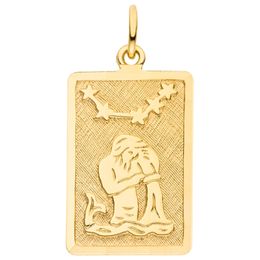 Sternzeichenanh&auml;nger Jobo "Sternzeichen eckig mit Sternbild 20 mm", gelbgold 333, Schmuckanh&auml;nger, Damen, Wassermann, Gelbgold 333, 8 Karat 333 Gold
