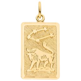 Jobo Damen Sternzeichenanh&auml;nger "Sternzeichen eckig mit Sternbild 20 mm", Stier, Gelbgold 333gelbgold 333, Gelbgold 333, Schmuckanh&auml;nger, 8 Karat 333