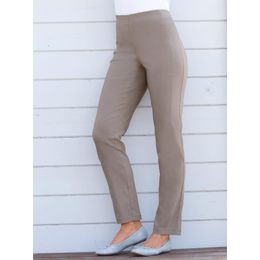 Dehnbund-Hose Stehmann, Damen, Gr. 20, Kurzgr&ouml;&szlig;en, grau (taupe), 72% Viskose, 25% Polyamid, 3% Elasthan, unifarben, lang, Hosen, Topseller