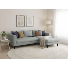Ecksofa Trendmanufaktur, B:232cm H:81cm T:161cmgrau, Wohnzimmer, Sofas, "Amazing II, wahlw. mit Schlaffunktion & Bettkasten, Fu&szlig; schwarz", Recamiere